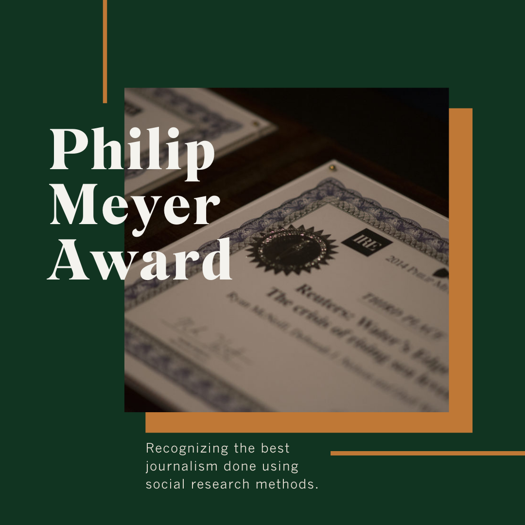 IRE announces winners of 2020 Philip Meyer Journalism Award ... IRE announces winners of 2020 Philip Meyer Journalism Award ...